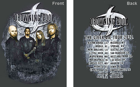 Wholesale Drowning Pool Concert T-shirts and Band Merchandise